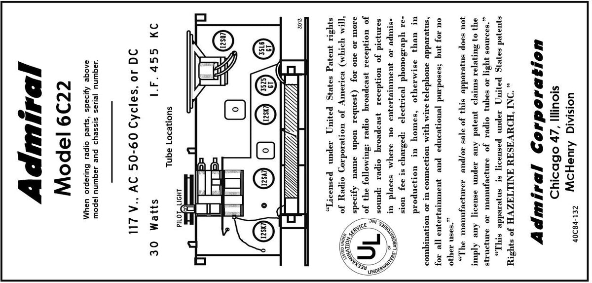 ADMIRAL-6C22 | Antique, Retro, Vintage Tube Radios & Bluetooth | Retro Radio Shop