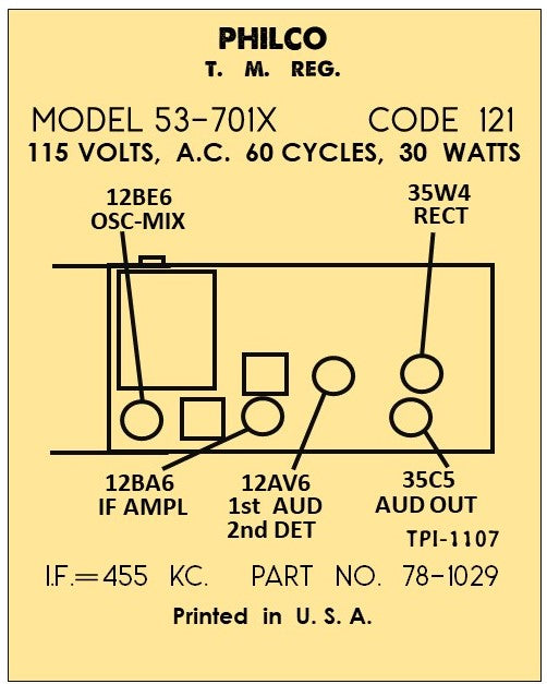 PHILCO-53-701X | Antique, Retro, Vintage Tube Radios & Bluetooth | Retro Radio Shop