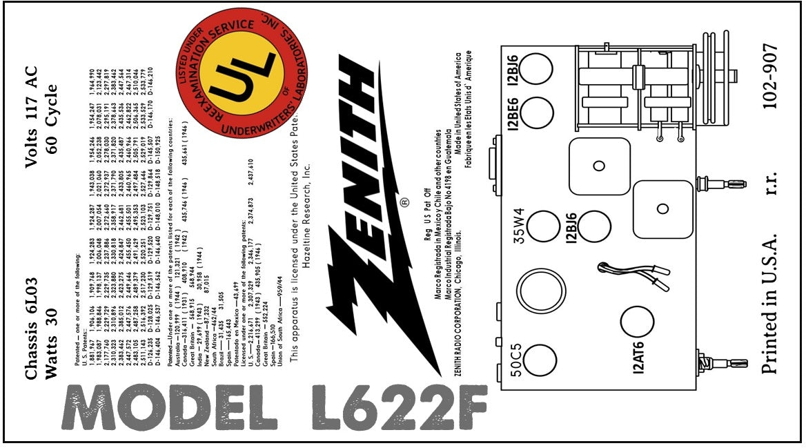 ZENITH-L622F | Antique, Retro, Vintage Tube Radios & Bluetooth | Retro Radio Shop