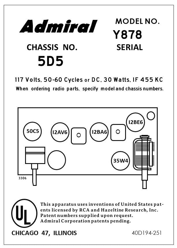 ADMIRAL-Y878 | Antique, Retro, Vintage Tube Radios & Bluetooth | Retro ...