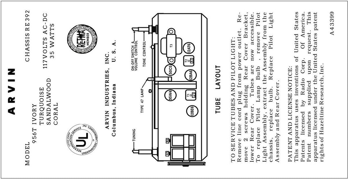 ARVIN-956T | Antique, Retro, Vintage Tube Radios & Bluetooth | Retro ...