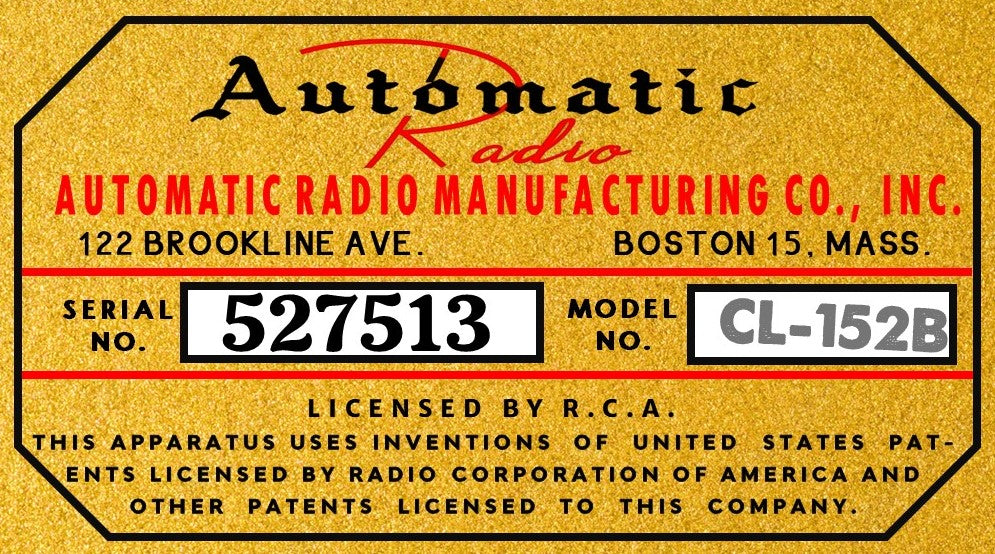 AUTOMATIC-GOLD-LABEL-CL-152B | Antique, Retro, Vintage Tube Radios ...