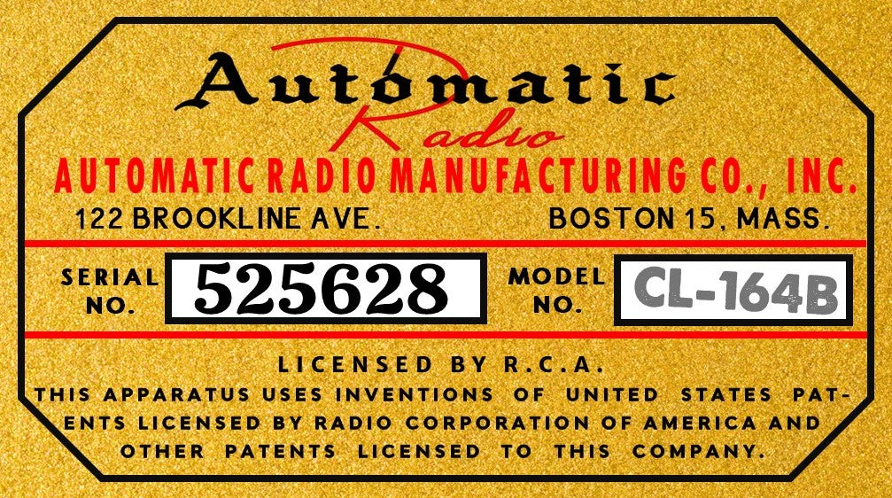 AUTOMATIC-GOLD-LABEL-CL-164B | Antique, Retro, Vintage Tube Radios ...