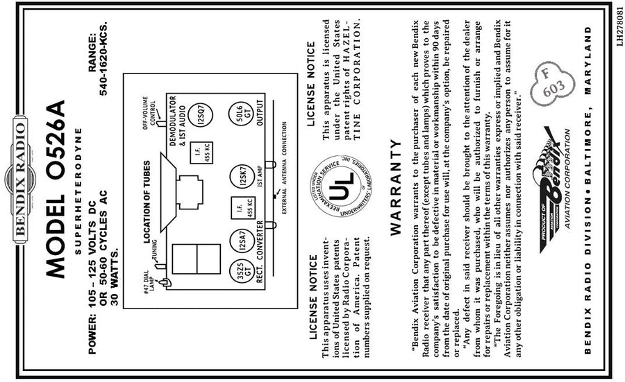 BENDIX-0526A | Antique, Retro, Vintage Tube Radios & Bluetooth | Retro ...