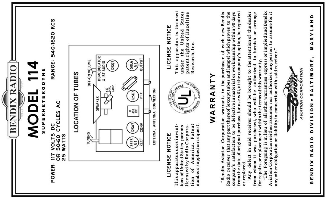BENDIX-114 | Antique, Retro, Vintage Tube Radios & Bluetooth | Retro ...