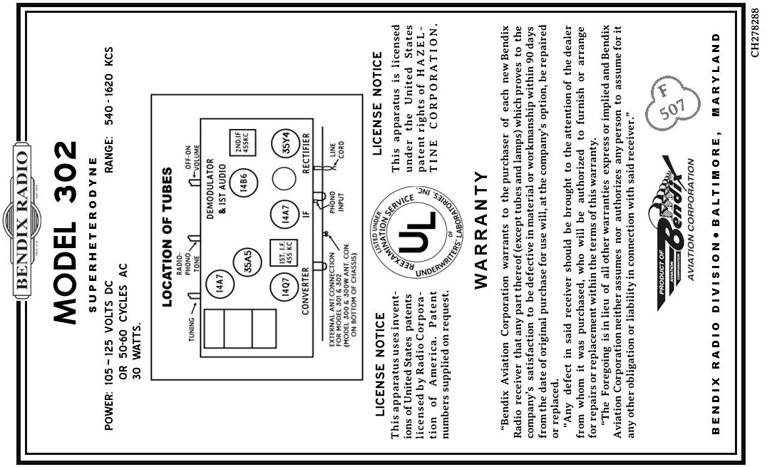 BENDIX-302 | Antique, Retro, Vintage Tube Radios & Bluetooth | Retro ...