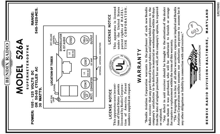 BENDIX-526A - Retro Radio Shop