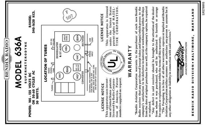 BENDIX-636A - Retro Radio Shop