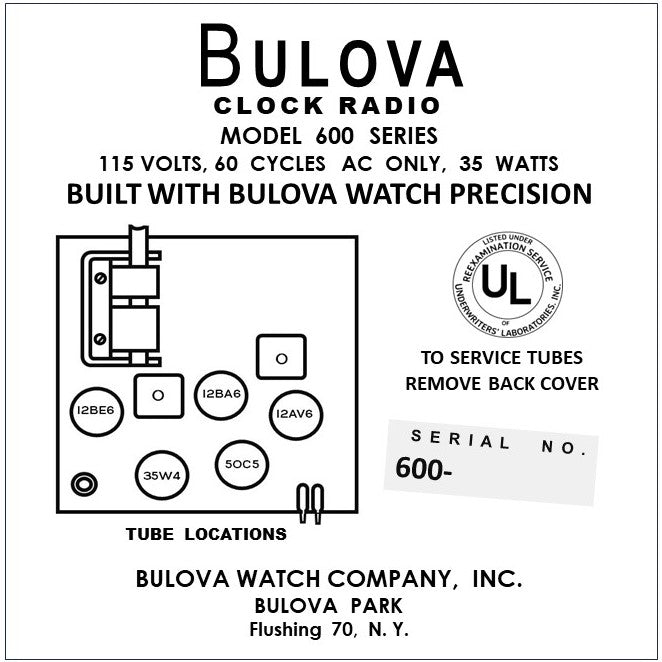 BULOVA-600-SERIES | Antique, Retro, Vintage Tube Radios & Bluetooth ...