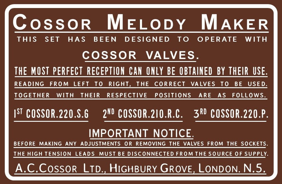 Cossor-Melody-maker | Antique, Retro, Vintage Tube Radios & Bluetooth ...
