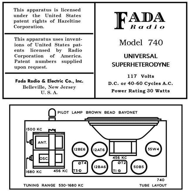 FADA-740 | Antique, Retro, Vintage Tube Radios & Bluetooth | Retro Radio Shop