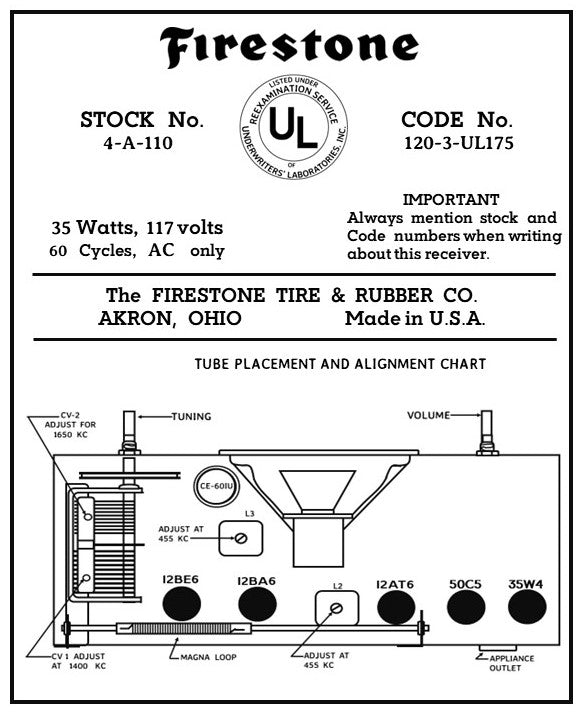 FIRESTONE-4-A-110 | Antique, Retro, Vintage Tube Radios & Bluetooth ...