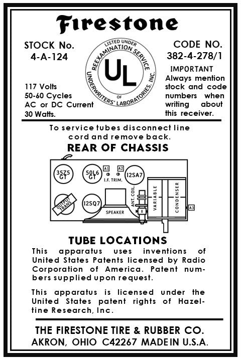 FIRESTONE-4-A-124 | Antique, Retro, Vintage Tube Radios & Bluetooth ...