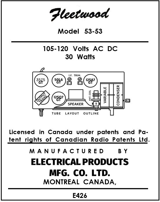 FLEETWOOD-5353 | Antique, Retro, Vintage Tube Radios & Bluetooth ...