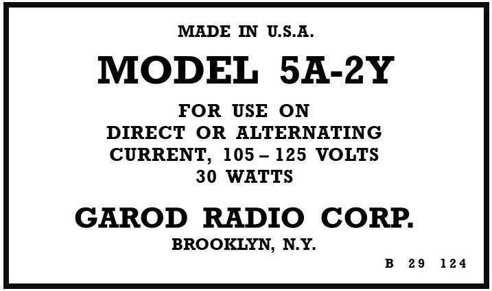 GAROD-5A2Y | Antique, Retro, Vintage Tube Radios & Bluetooth | Retro ...