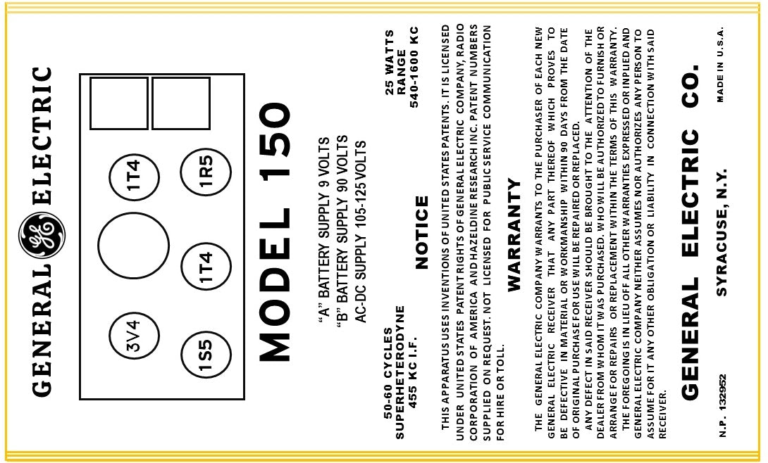 GE-150 | Antique, Retro, Vintage Tube Radios & Bluetooth | Retro Radio Shop