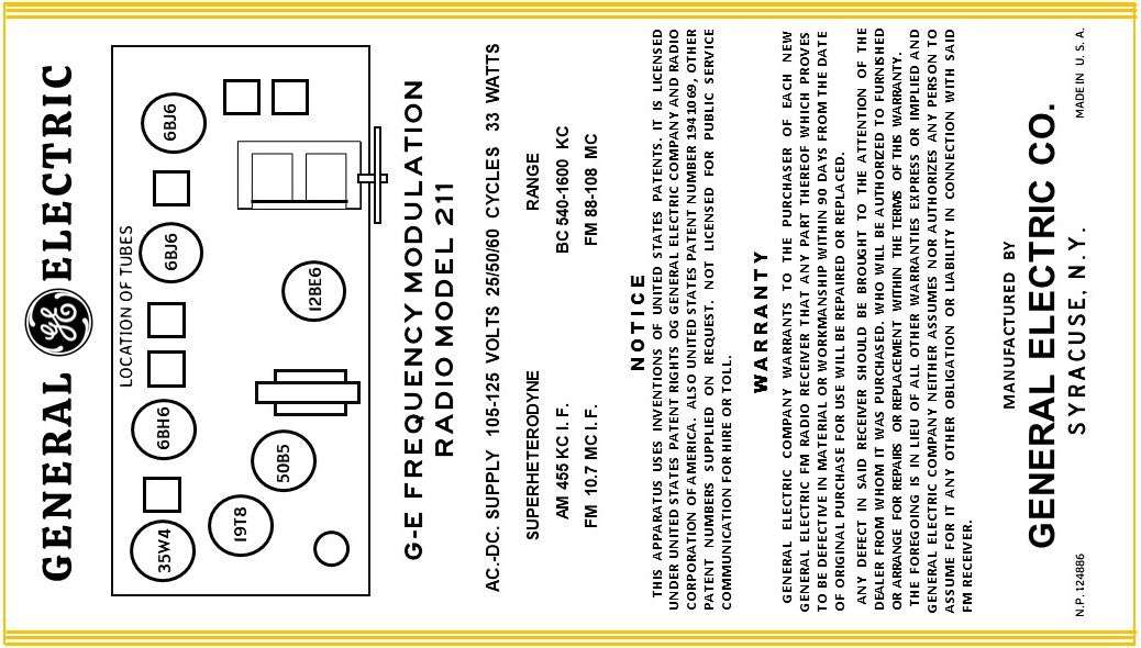 GE-211 | Antique, Retro, Vintage Tube Radios & Bluetooth | Retro Radio Shop