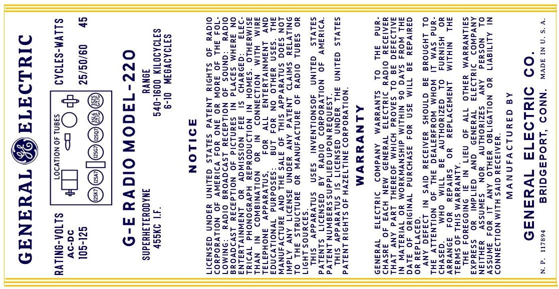 GE-220 | Antique, Retro, Vintage Tube Radios & Bluetooth | Retro Radio Shop