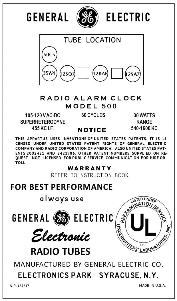 GE-500 | Antique, Retro, Vintage Tube Radios & Bluetooth | Retro Radio Shop