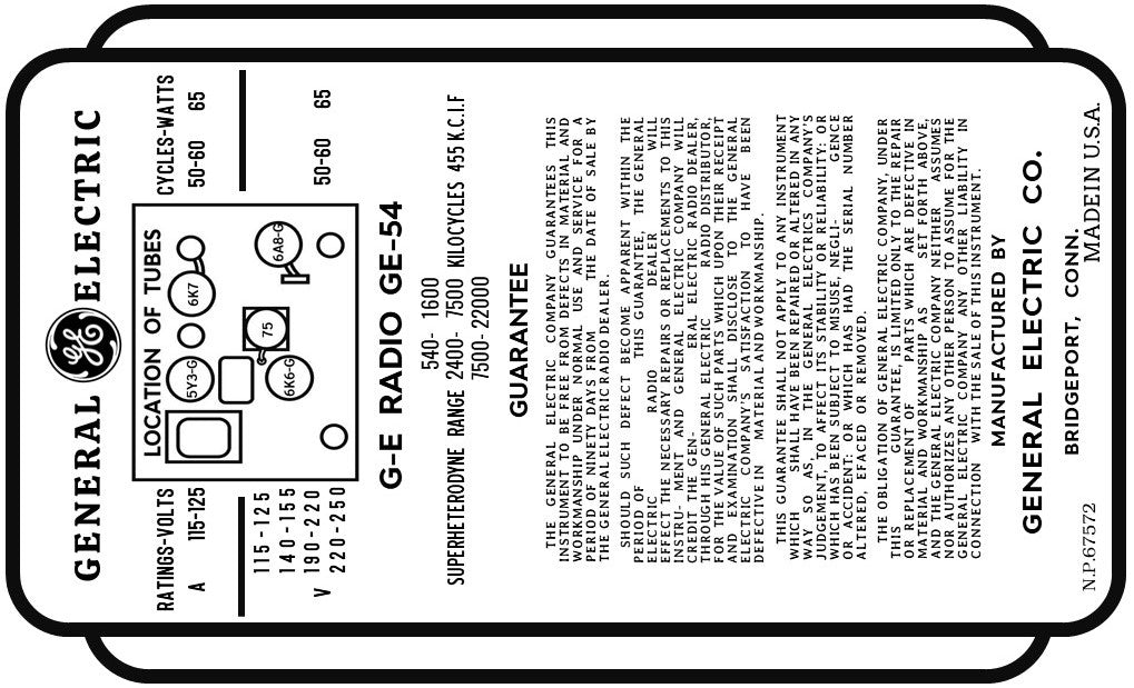 GE-54 | Antique, Retro, Vintage Tube Radios & Bluetooth | Retro Radio Shop