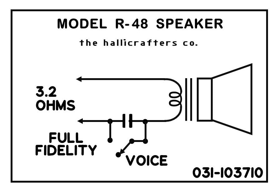 HALLICRAFTERS-R-48-SPEAKER-LABEL | Antique, Retro, Vintage Tube Radios ...