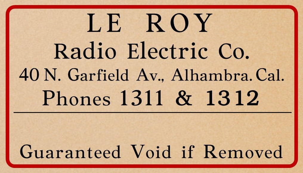 LE-ROY-TUBE-LABEL | Antique, Retro, Vintage Tube Radios & Bluetooth ...