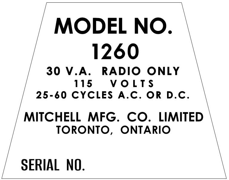 MITCHELL-1260 | Antique, Retro, Vintage Tube Radios & Bluetooth | Retro ...