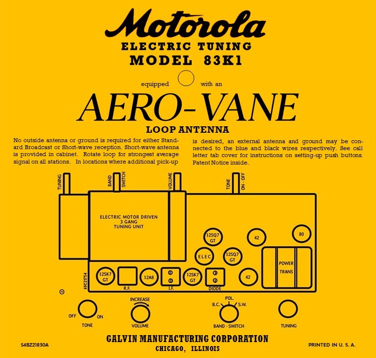 MOTOROLA-83K1 | Antique, Retro, Vintage Tube Radios & Bluetooth | Retro ...