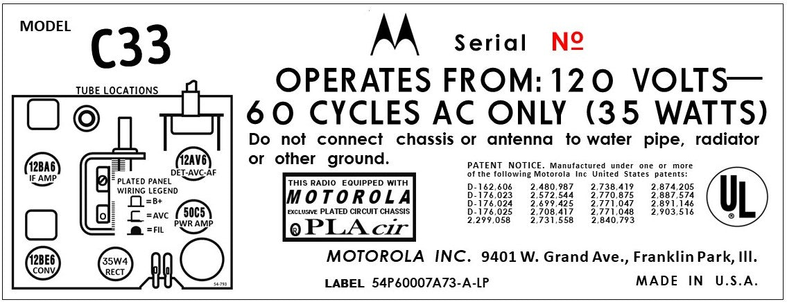 MOTOROLA-C33 | Antique, Retro, Vintage Tube Radios & Bluetooth | Retro ...