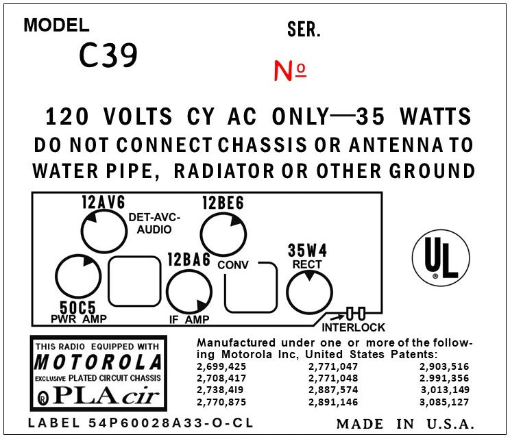 MOTOROLA-C39 | Antique, Retro, Vintage Tube Radios & Bluetooth | Retro ...