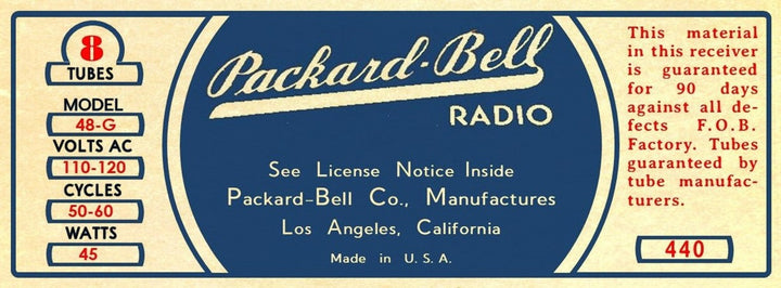 PACKARD-BELL-48G - Retro Radio Shop