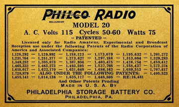PHILCO-20 - Retro Radio Shop