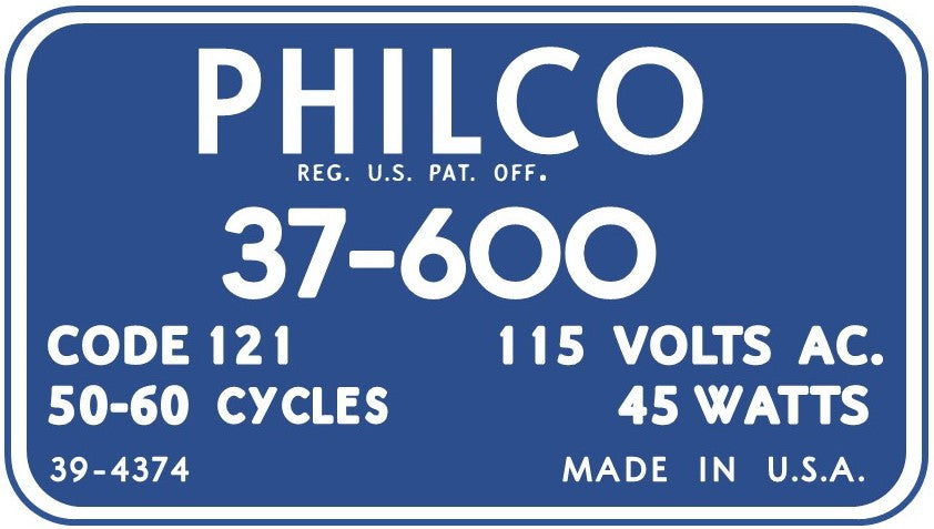 PHILCO-37-600-BLUE | Antique, Retro, Vintage Tube Radios & Bluetooth ...