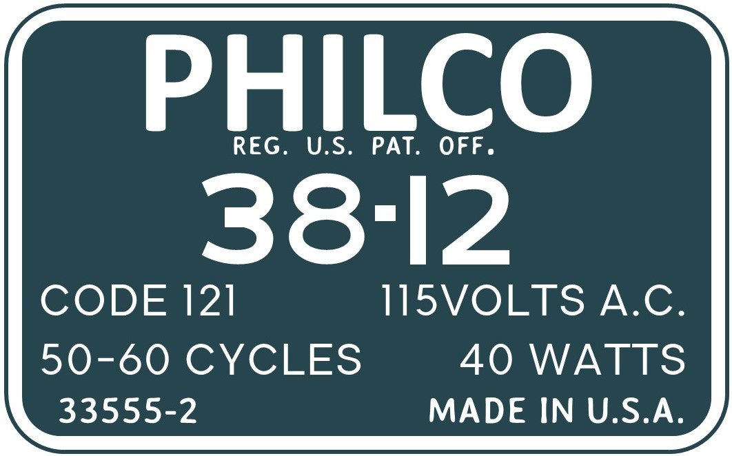 PHILCO-38-12-BLUE | Antique, Retro, Vintage Tube Radios & Bluetooth ...
