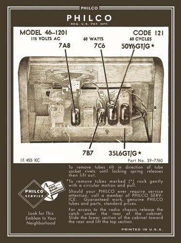 PHILCO-46-1201 | Antique, Retro, Vintage Tube Radios & Bluetooth ...