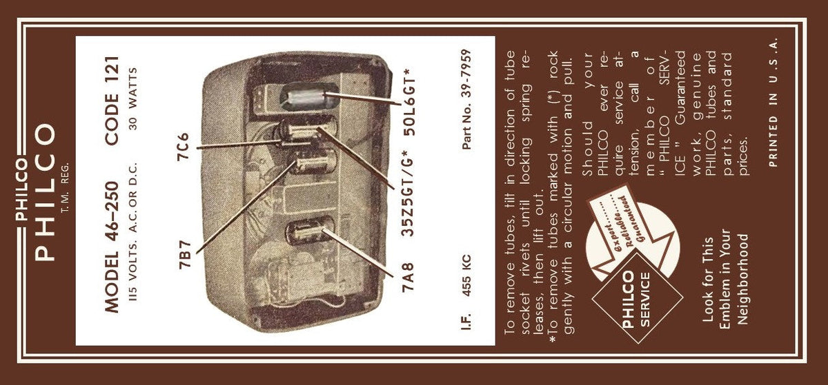 PHILCO-46-250-122 | Antique, Retro, Vintage Tube Radios & Bluetooth ...