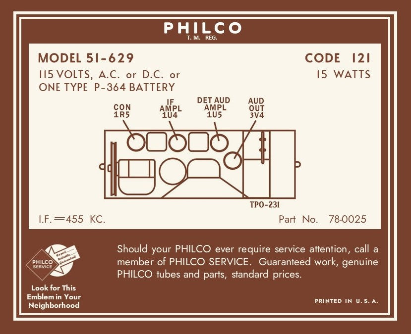 PHILCO-51-629 - Retro Radio Shop