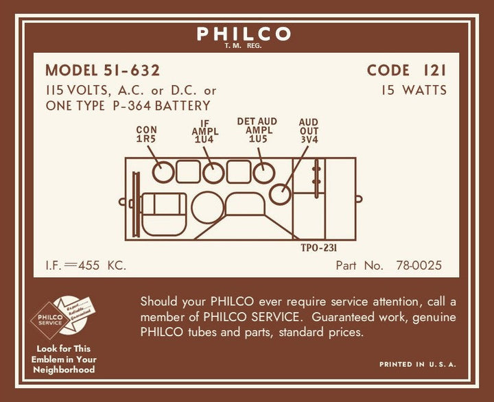 PHILCO-51-632 - Retro Radio Shop