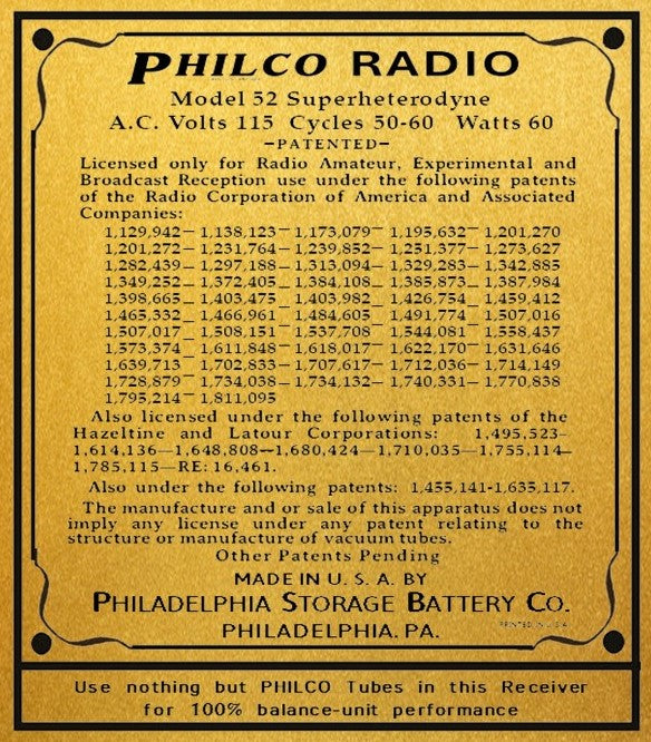 PHILCO-52 - Retro Radio Shop