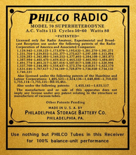 PHILCO-70-SERIES - Retro Radio Shop