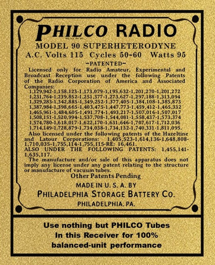 PHILCO-90-SINGLE-47-TUBE | Antique, Retro, Vintage Tube Radios ...