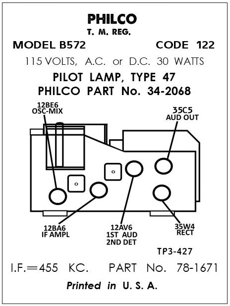 PHILCO-B572-122 | Antique, Retro, Vintage Tube Radios & Bluetooth ...