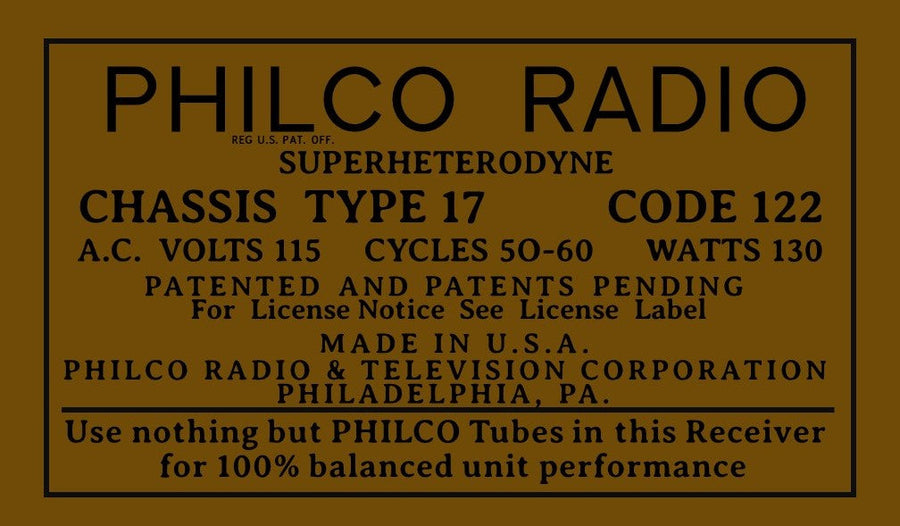 PHILCO-CHASSIS-TYPE-17 - Retro Radio Shop
