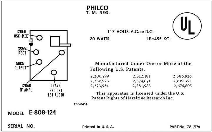 PHILCO-E808-124 - Retro Radio Shop