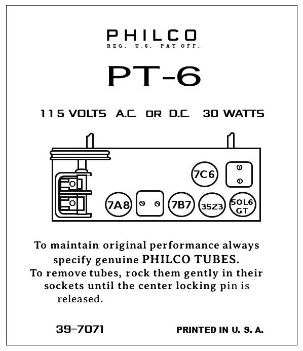 PHILCO-PT-6 - Retro Radio Shop