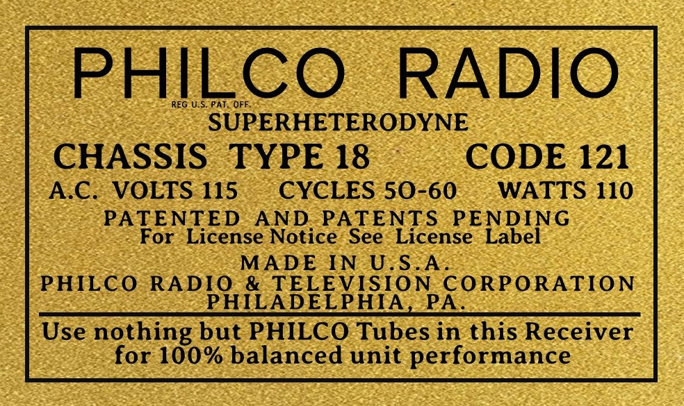 PHILCO-18-GOLD | Antique, Retro, Vintage Tube Radios & Bluetooth ...