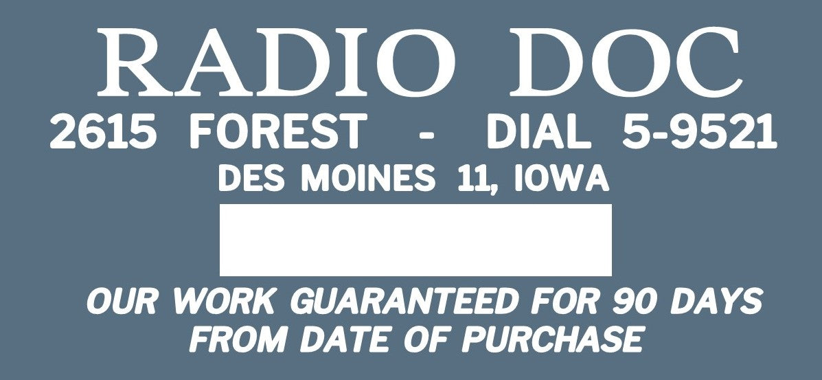 RADIO-DOC-SERVICE-LABEL | Antique, Retro, Vintage Tube Radios ...