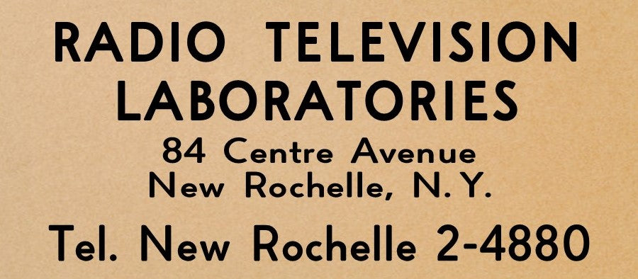 RADIO-TELEVISION-LABORATORIES-SERVICE-LABEL | Antique, Retro, Vintage ...