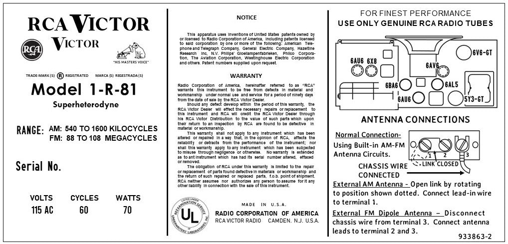 RCA-1R81-CHASSIS-1102 | Antique, Retro, Vintage Tube Radios & Bluetooth ...