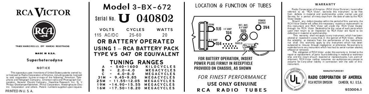 RCA-3-BX-672 | Antique, Retro, Vintage Tube Radios & Bluetooth | Retro ...